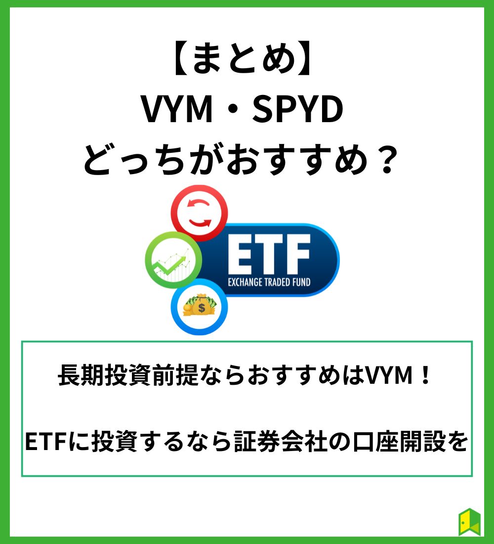 【米国ETF】VYMとSPYDどっちがおすすめ？5項目で徹底比較！｜いろはにマネー
